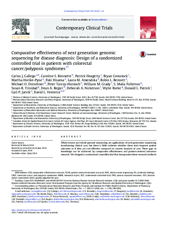 (PDF) Comparative effectiveness of next generation genomic sequencing ...