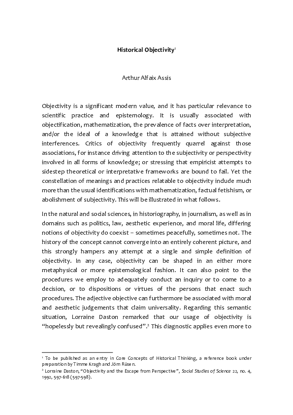 (PDF) Historical Objectivity [2018]