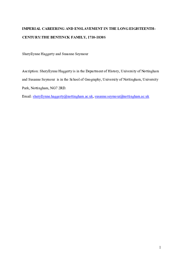 (PDF) Imperial careering and enslavement in the long eighteenth century ...