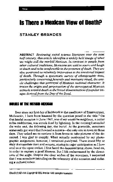 (PDF) Is There a Mexican View of Death?
