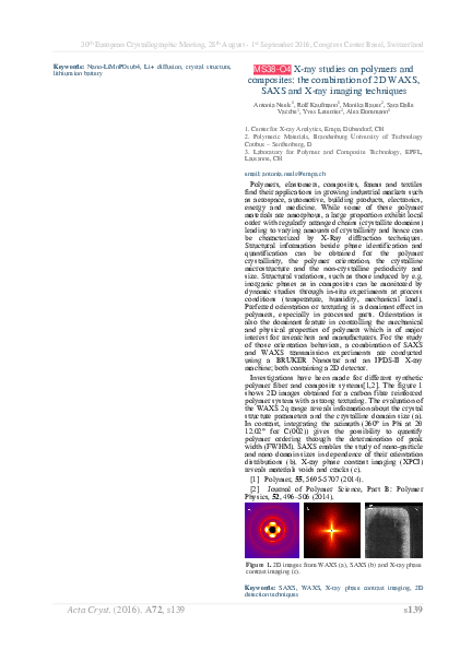 (PDF) X-ray studies on polymers and composites: the combination of two ...