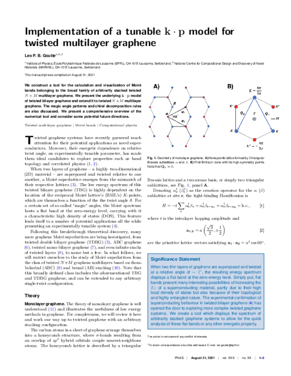 (PDF) Implementation of a tunable k • p model for twisted multilayer ...