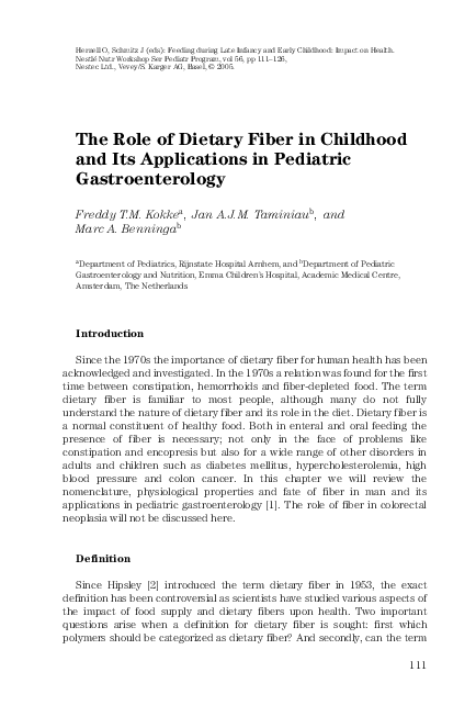 (PDF) The role of dietary fiber in childhood and its applications in ...