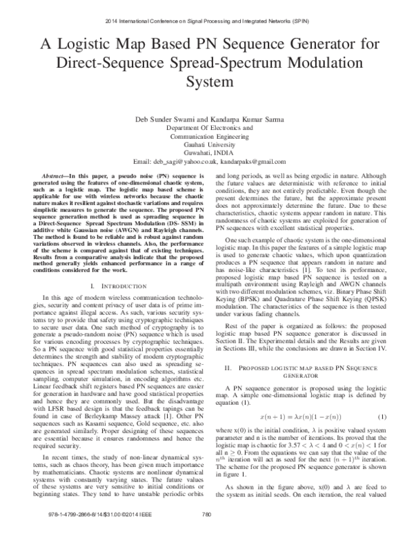 (PDF) A logistic map based PN sequence generator for direct-sequence spread-spectrum modulation ...