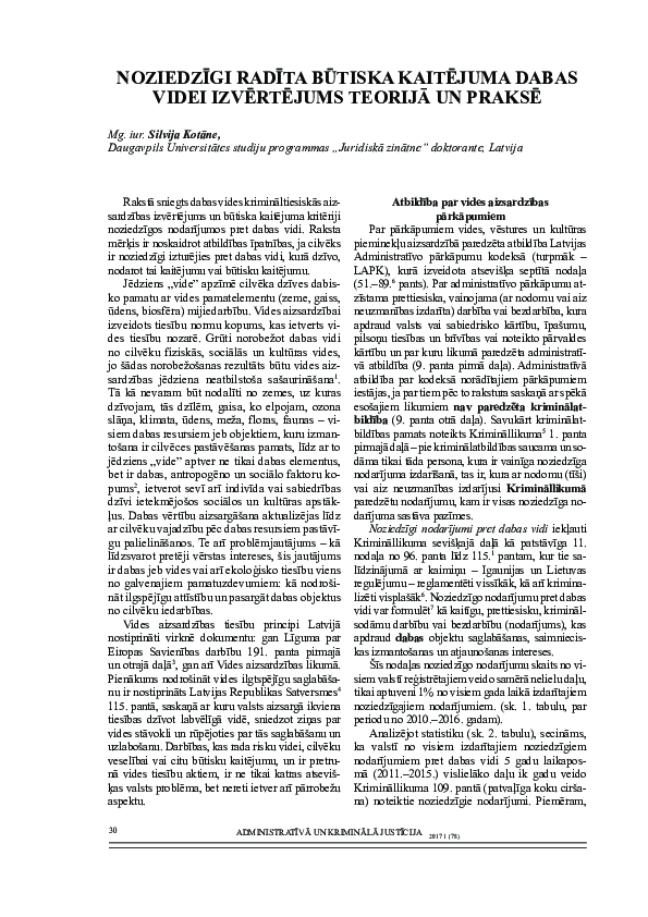 (PDF) Offenses Against the Environment, Essential Damage Assessment in ...