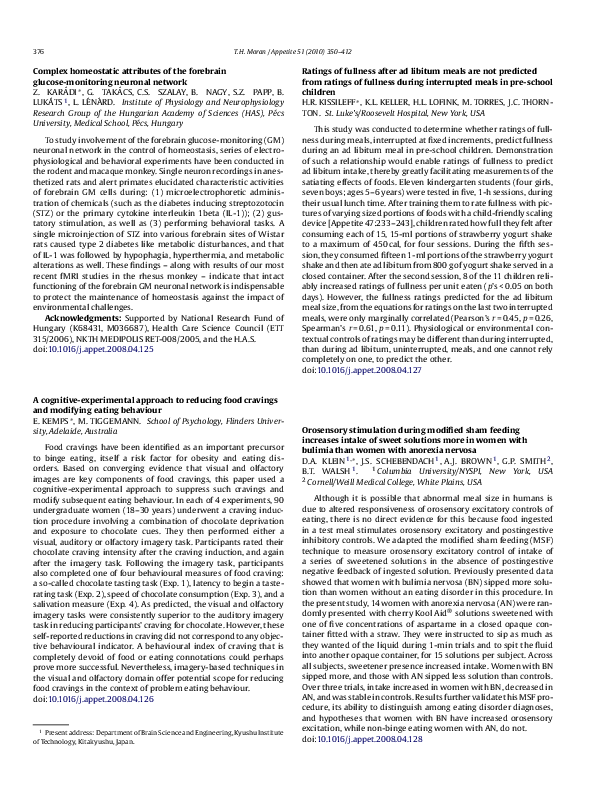 (PDF) Orosensory stimulation during modified sham feeding increases ...
