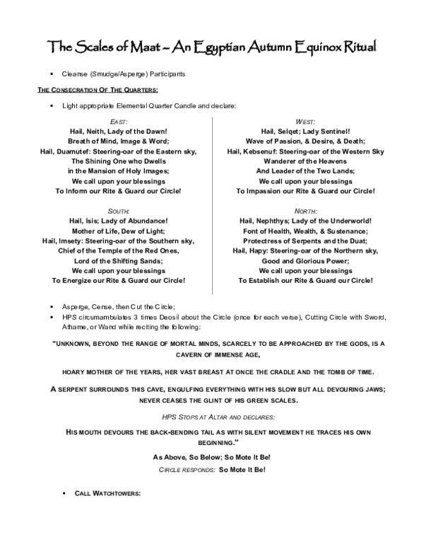 (PDF) The Scales of Maat -An Egyptian Autumn Equinox Ritual