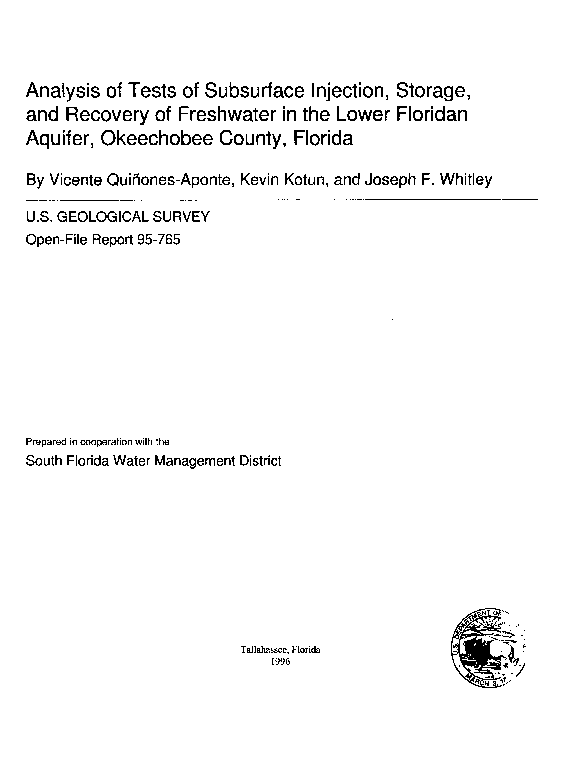 (PDF) Analysis of tests of subsurface injection, storage, and recovery ...