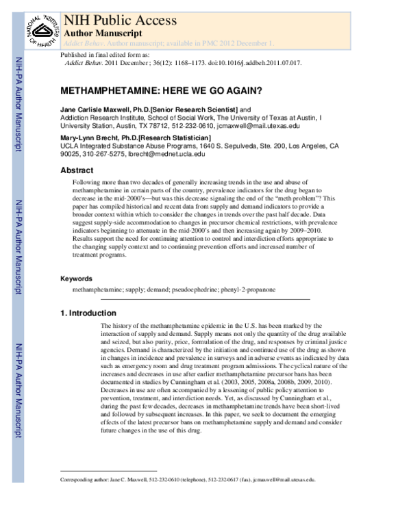 (PDF) Methamphetamine: Here we go again?
