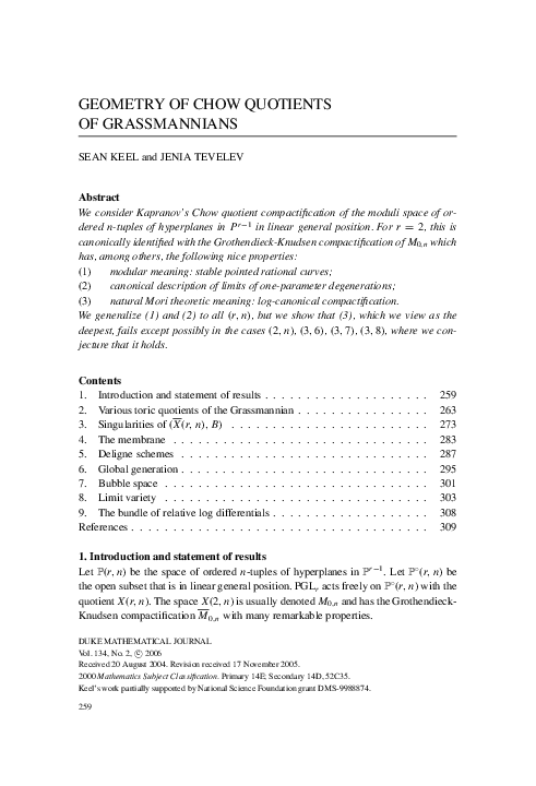 (PDF) Geometry of Chow quotients of Grassmannians