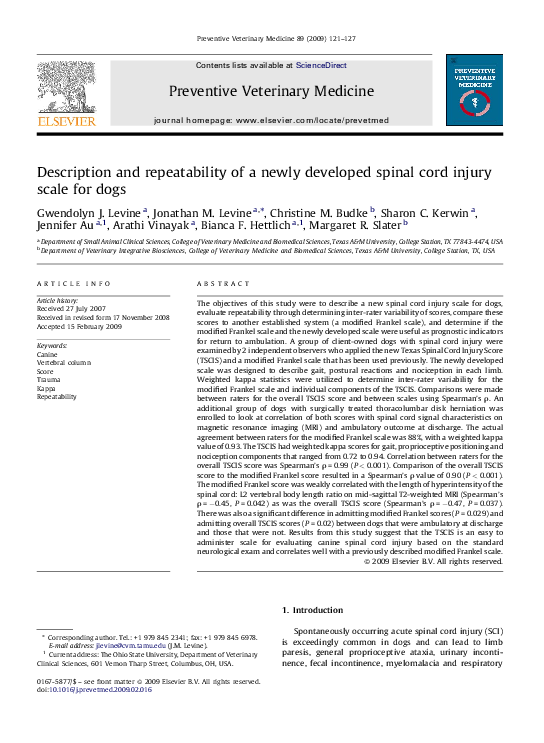 (PDF) Description and repeatability of a newly developed spinal cord ...