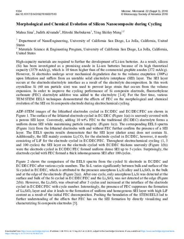 (PDF) Morphological and Chemical Evolution of Silicon Nanocomposite ...