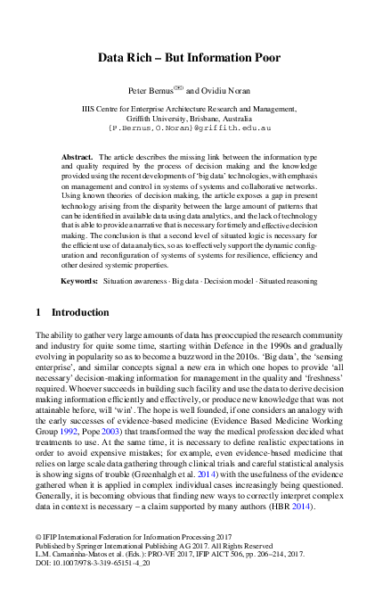 (PDF) Data Rich – But Information Poor