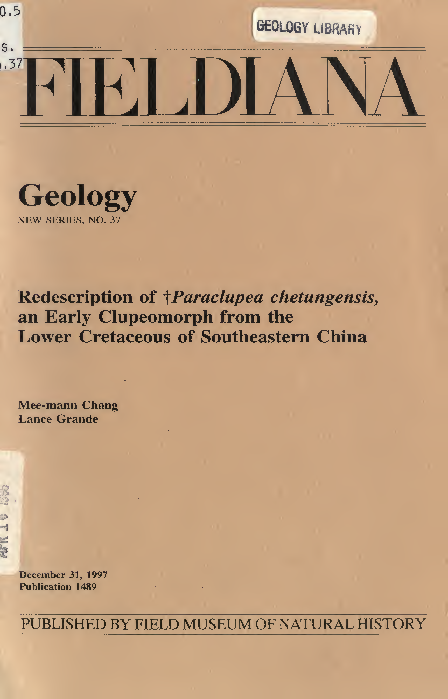 (PDF) Redescription of Paraclupea chetungensis, an Early Clupeomorph ...