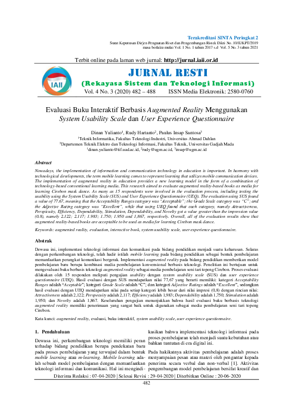 (PDF) Evaluation on Augmented-Reality-Based Interactive Book Using System Usability Scale and ...