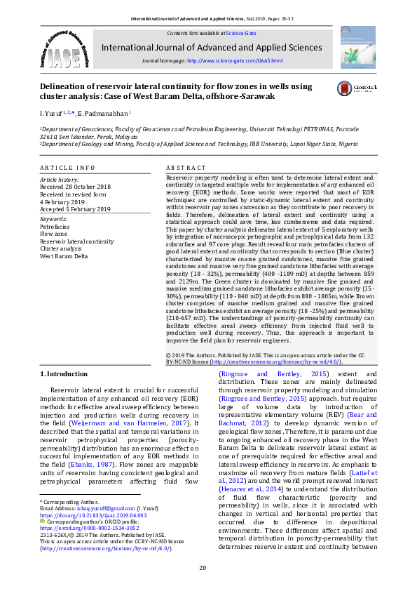(PDF) Delineation of reservoir lateral continuity for flow zones in ...