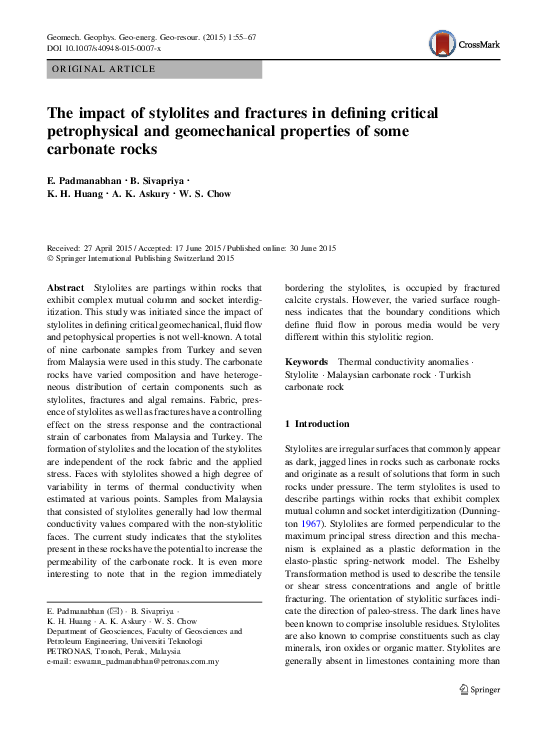 (PDF) The impact of stylolites and fractures in defining critical ...