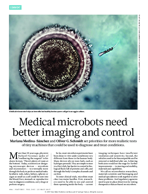 (PDF) Medical microbots need better imaging and control