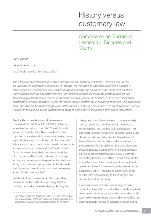 (PDF) The National Prosecuting Authority, 1998 - 2014