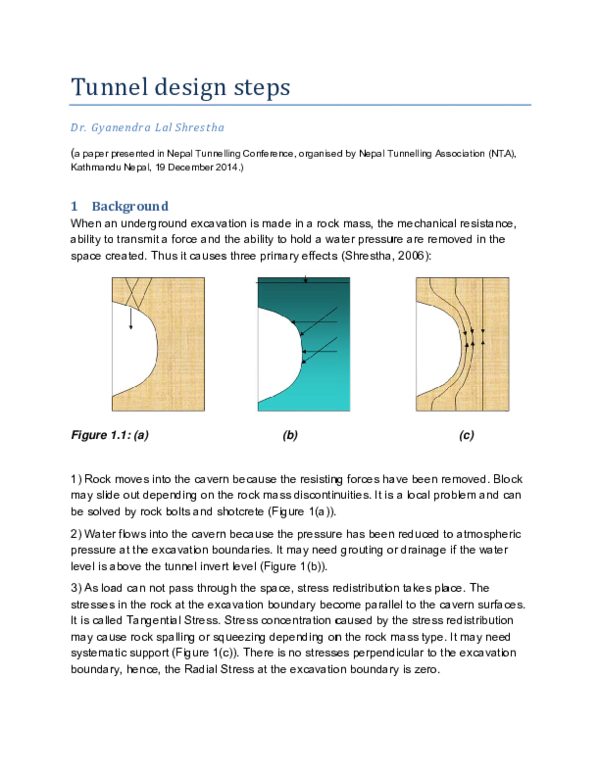 (PDF) Tunnel design steps_GLS_Dec2014