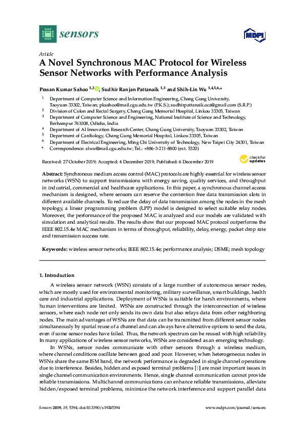 (PDF) A Novel Synchronous MAC Protocol for Wireless Sensor Networks ...