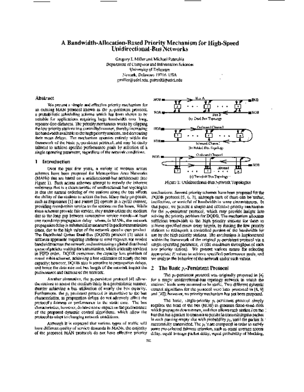 (PDF) A bandwidth-allocation-based priority mechanism for high-speed unidirectional-bus networks