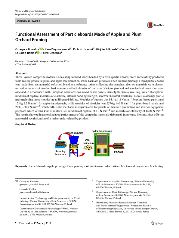 (PDF) Functional Assessment of Particleboards Made of Apple and Plum ...