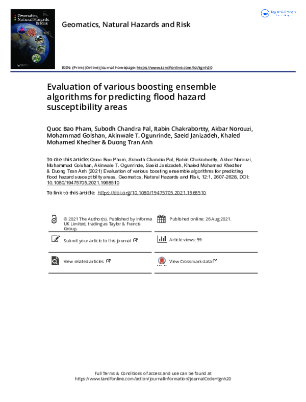 (PDF) Evaluation of various boosting ensemble algorithms for predicting flood hazard ...