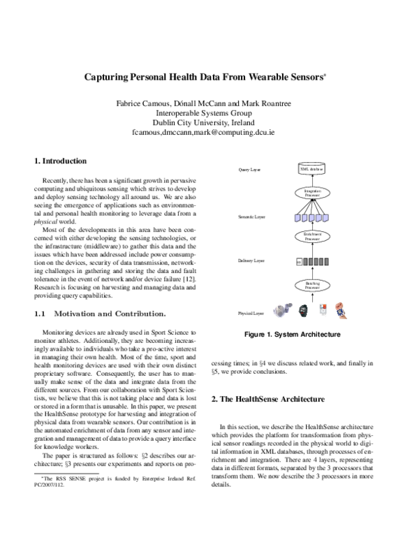 (PDF) Capturing personal health data from wearable sensors | Fabrice ...