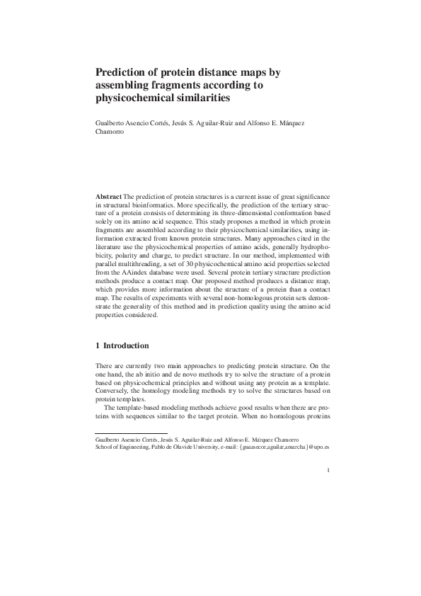 (PDF) Prediction of Protein Distance Maps by Assembling Fragments ...