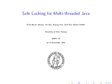 (PDF) Safe Locking for Multi-threaded Java | Olaf Owe - Academia.edu