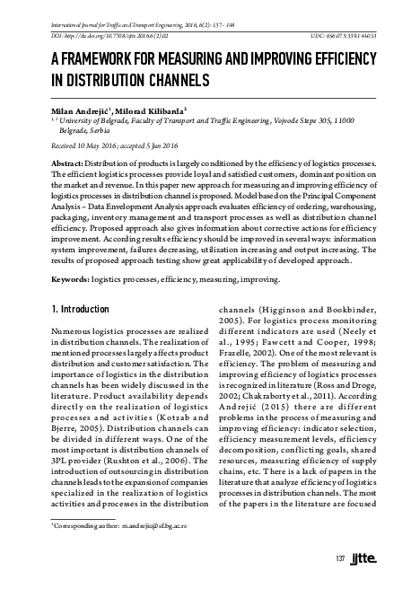 (PDF) A Framework for Measuring and Improving Efficiency in ...