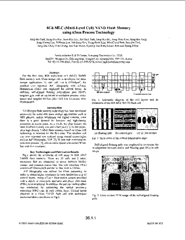 (PDF) 8Gb MLC (Multi-Level Cell) NAND flash memory using 63nm process ...