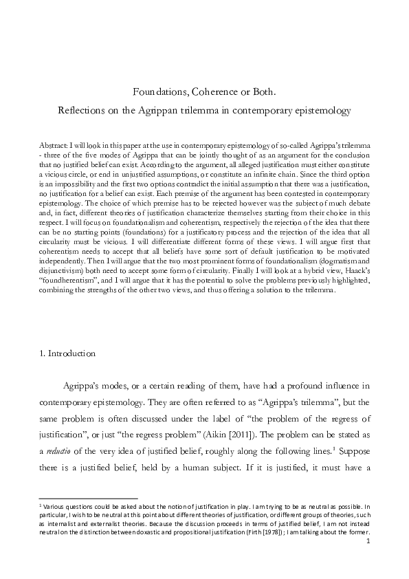 (PDF) Foundations, circularity or both: reflections on the Agrippan ...