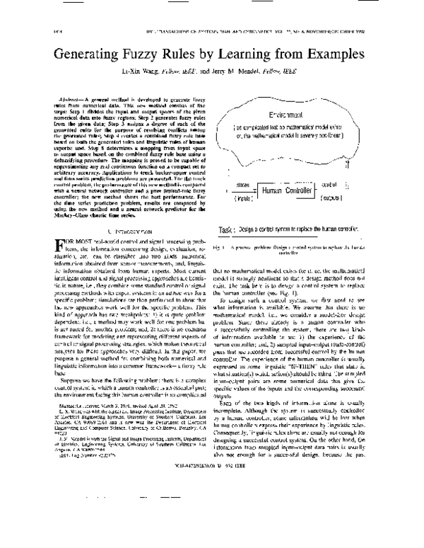 (PDF) Generating fuzzy rules by learning from examples