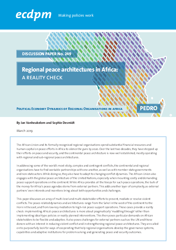 (PDF) Regional peace architectures in Africa: a reality check