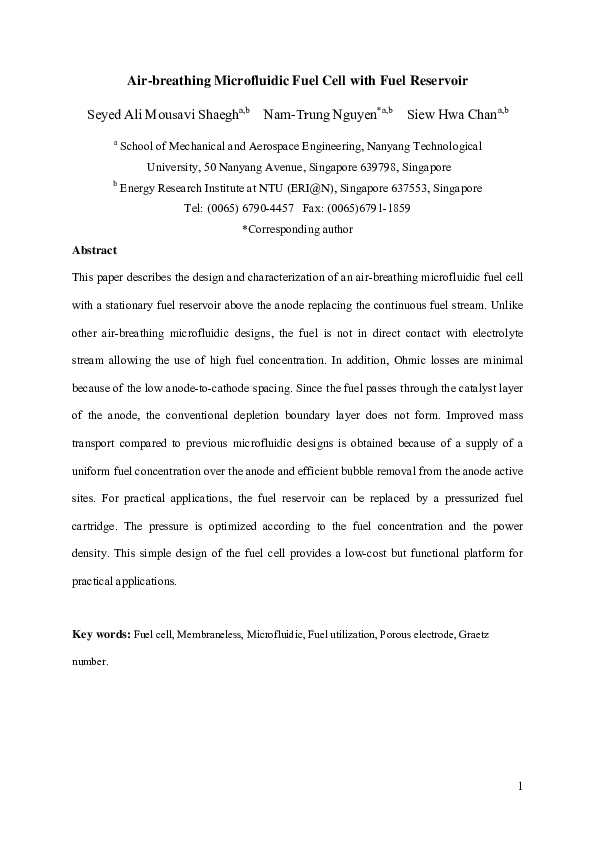 (PDF) Air-breathing microfluidic fuel cell with fuel reservoir | Nam-trung Nguyen - Academia.edu