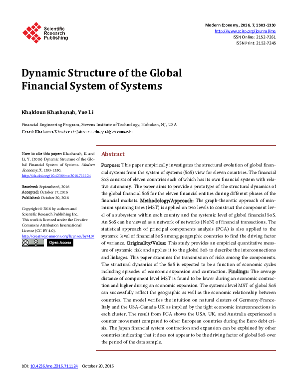 (PDF) Dynamic Structure of the Global Financial System of Systems