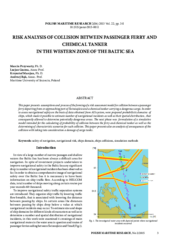 (PDF) Risk Analysis Of Collision Between Passenger Ferry And Chemical ...