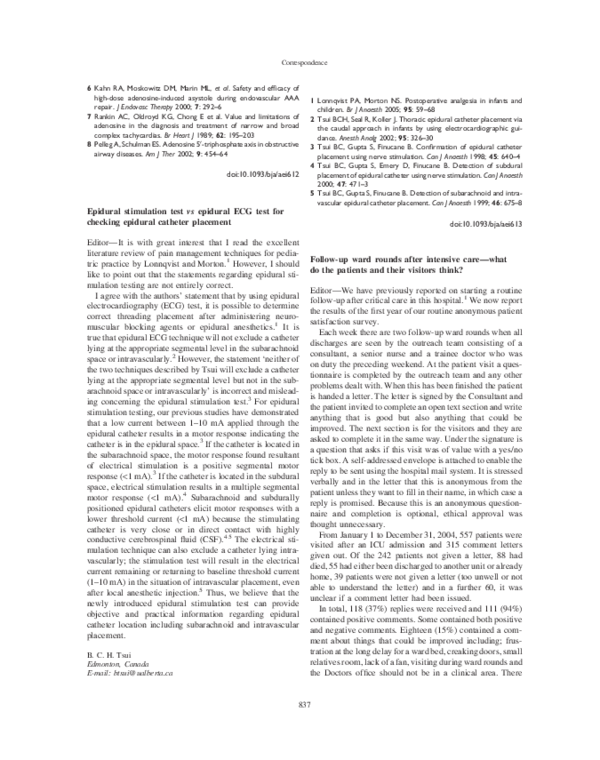 (PDF) Epidural stimulation test vs epidural ECG test for checking ...