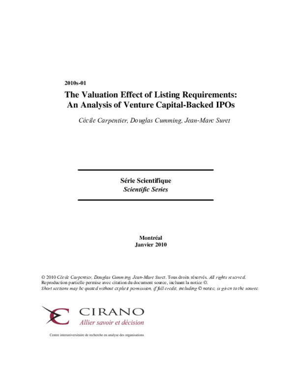 (PDF) The Valuation Effect of Listing Requirements: An Analysis of ...