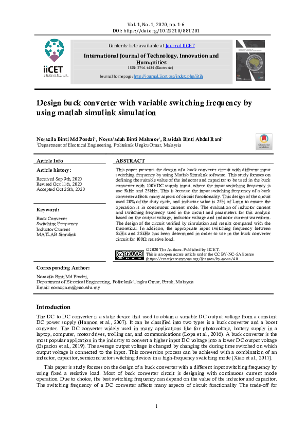 (PDF) Design buck converter with variable switching frequency by using ...