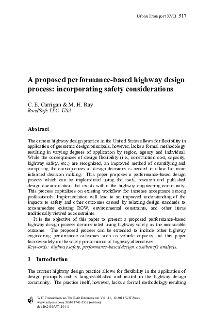 (PDF) A proposed performance-based highway design process ...