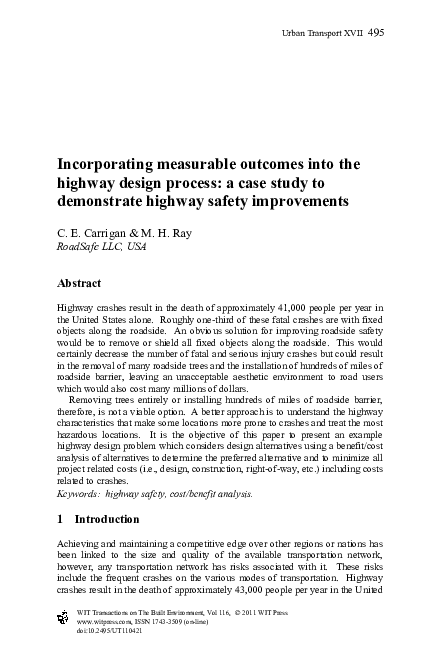 (PDF) Incorporating measurable outcomes into the highway design process ...