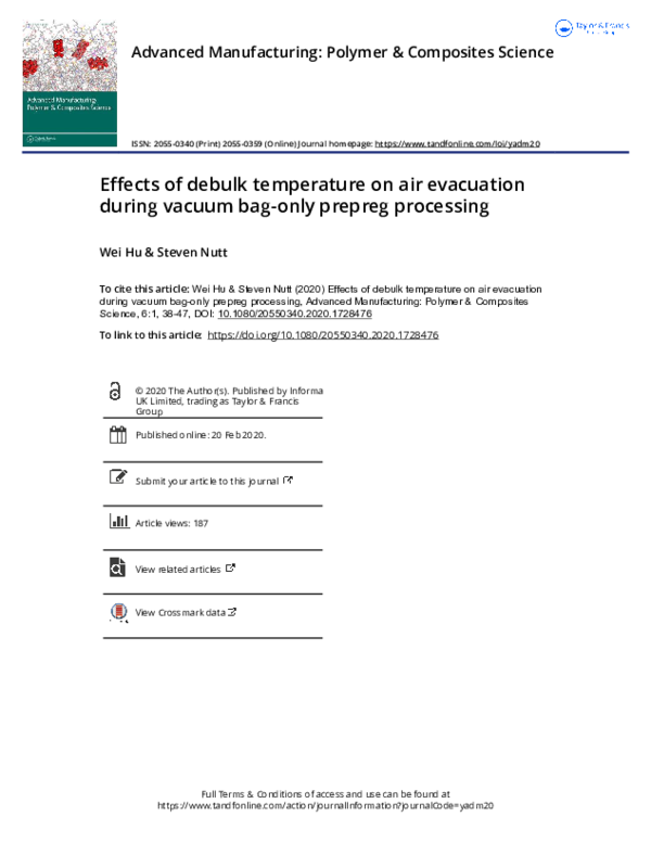 (PDF) Effects of debulk temperature on air evacuation during vacuum bag ...