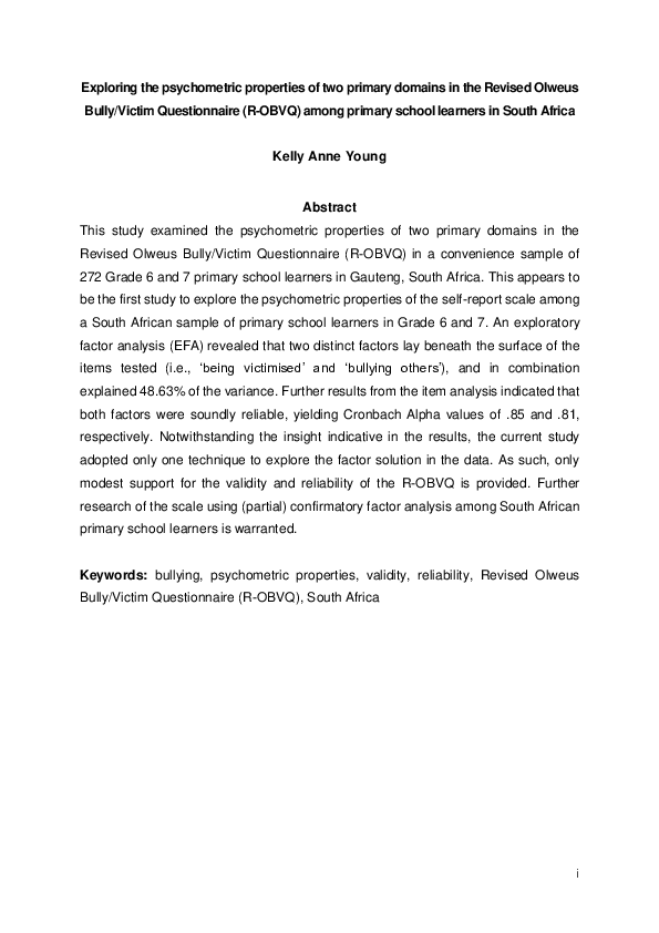 (PDF) Exploring the psychometric properties of two primary domains in ...