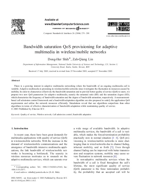 (PDF) Bandwidth saturation QoS provisioning for adaptive multimedia in ...