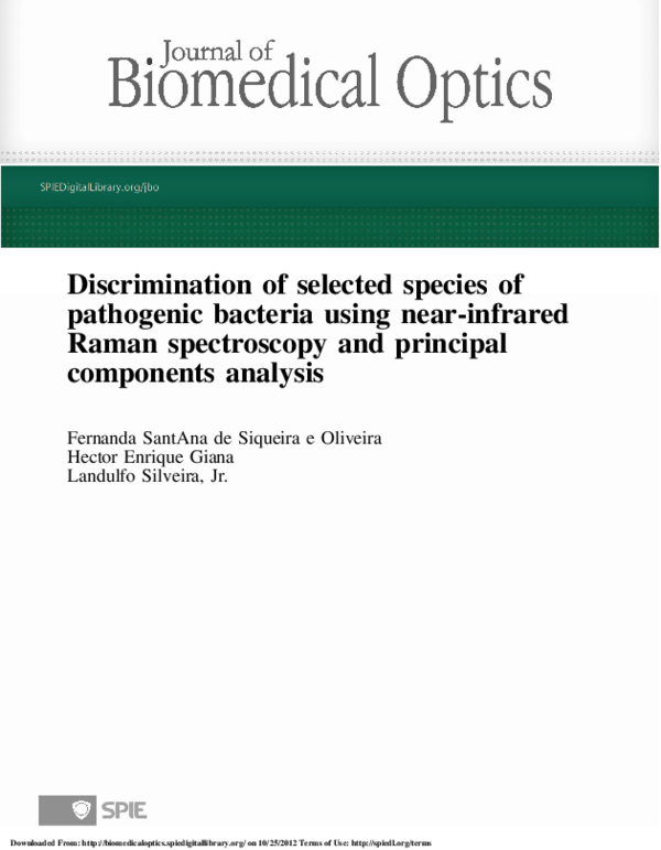 (PDF) Discrimination of selected species of pathogenic bacteria using near-infrared Raman ...