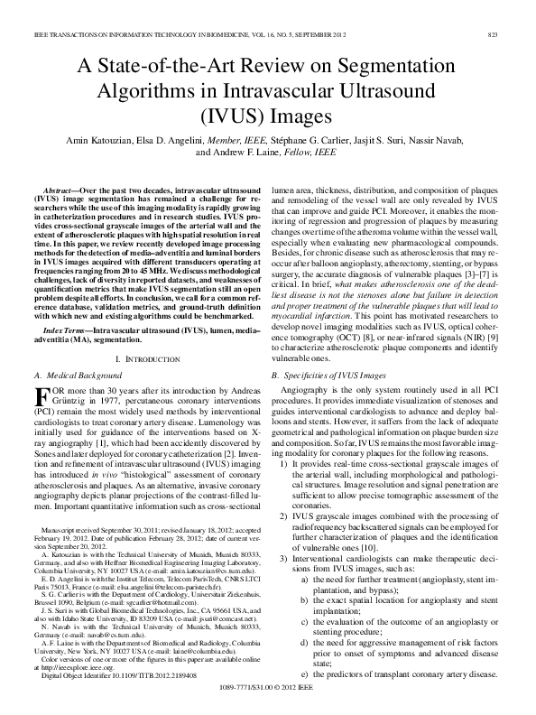 Pdf A State Of The Art Review On Segmentation Algorithms In