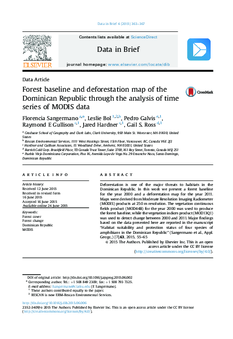 (PDF) Forest baseline and deforestation map of the Dominican Republic through the analysis of ...
